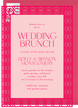 Mid Century Border Invitations in Blue | Greenvelope.com