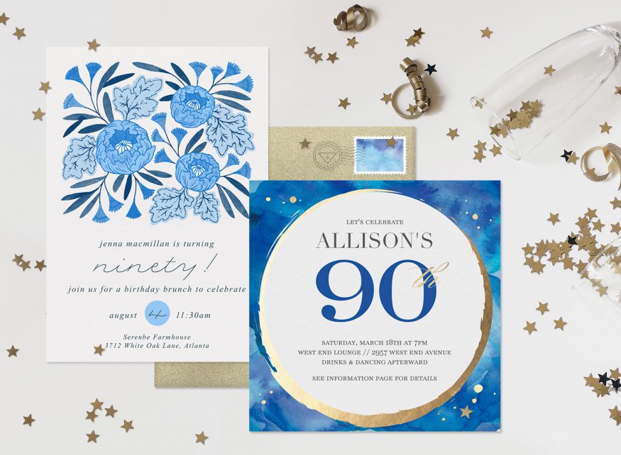 90th Birthday Invitations To Toast A Lifetime Of Laughs Love And Memories