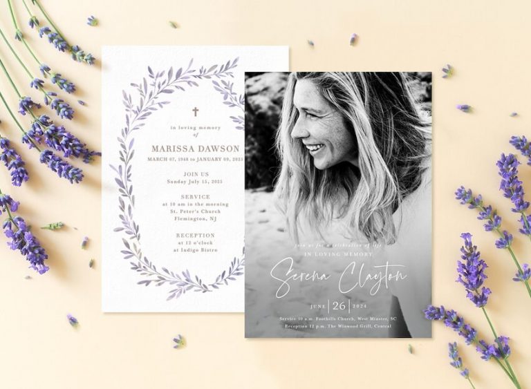 28 Beautiful Celebration of Life Invitations to Honor a Loved One ...