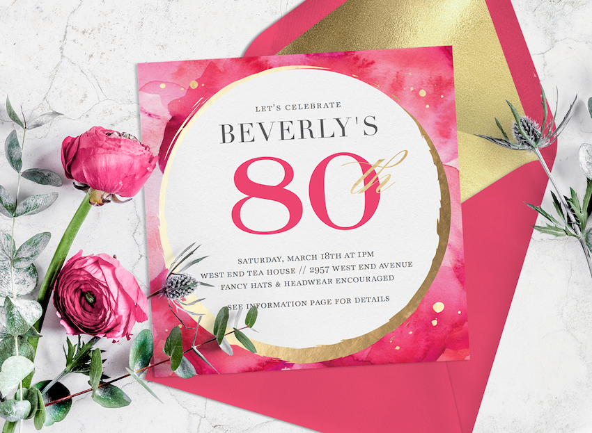 80th Birthday Invitations 16 Invites To Honor The Milestone Event