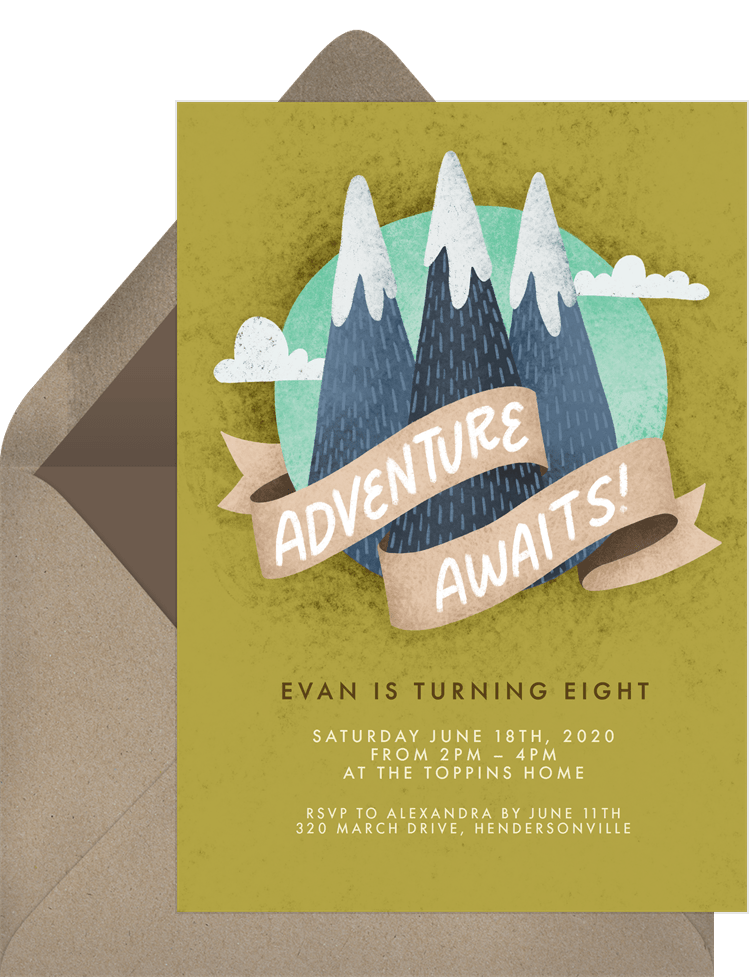 Paper & Party Supplies Invitations Adventure Awaits Camping Wanderlust ...