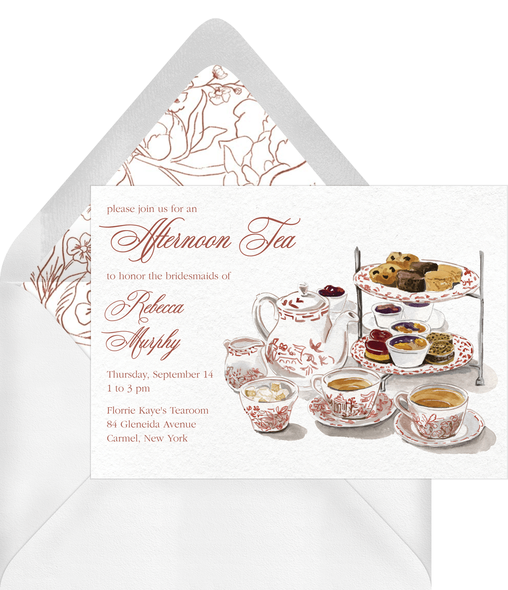 Afternoon Tea Invitations in Red | Greenvelope.com