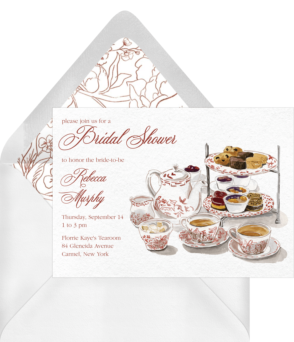 Afternoon Tea Invitations in Red | Greenvelope.com