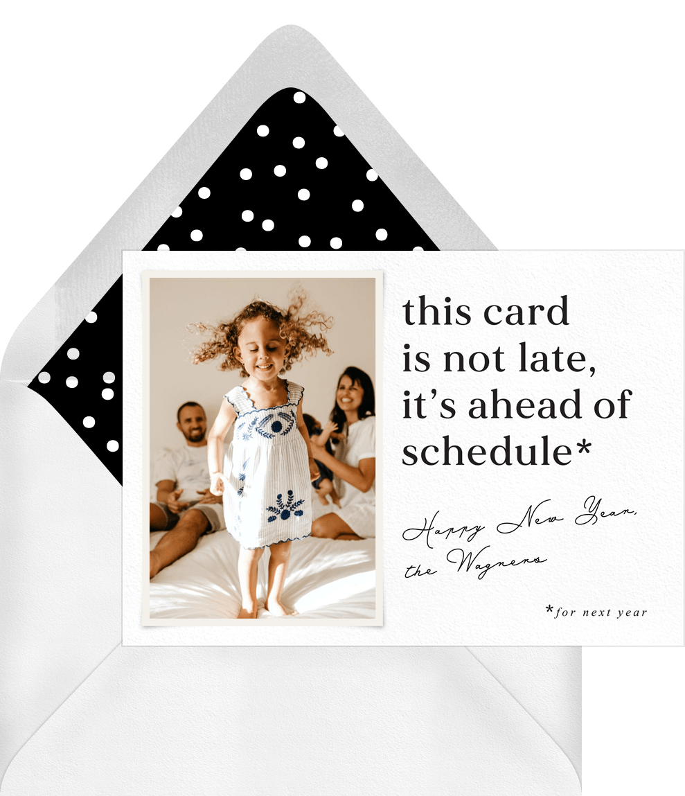 Ahead Of Schedule Cards | Greenvelope.com