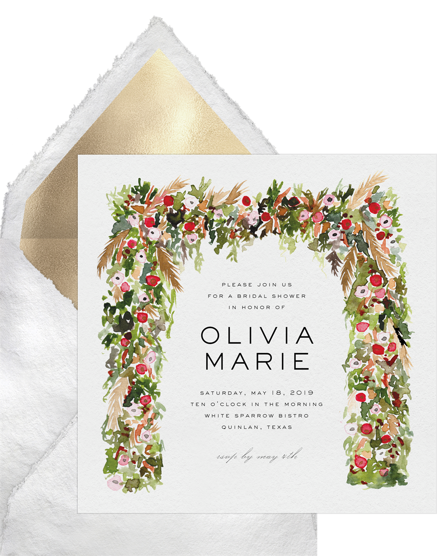 Arched Greenery Invitations | Greenvelope.com