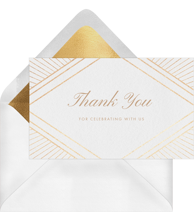 Art Deco Diamond Thank You Notes | Greenvelope.com