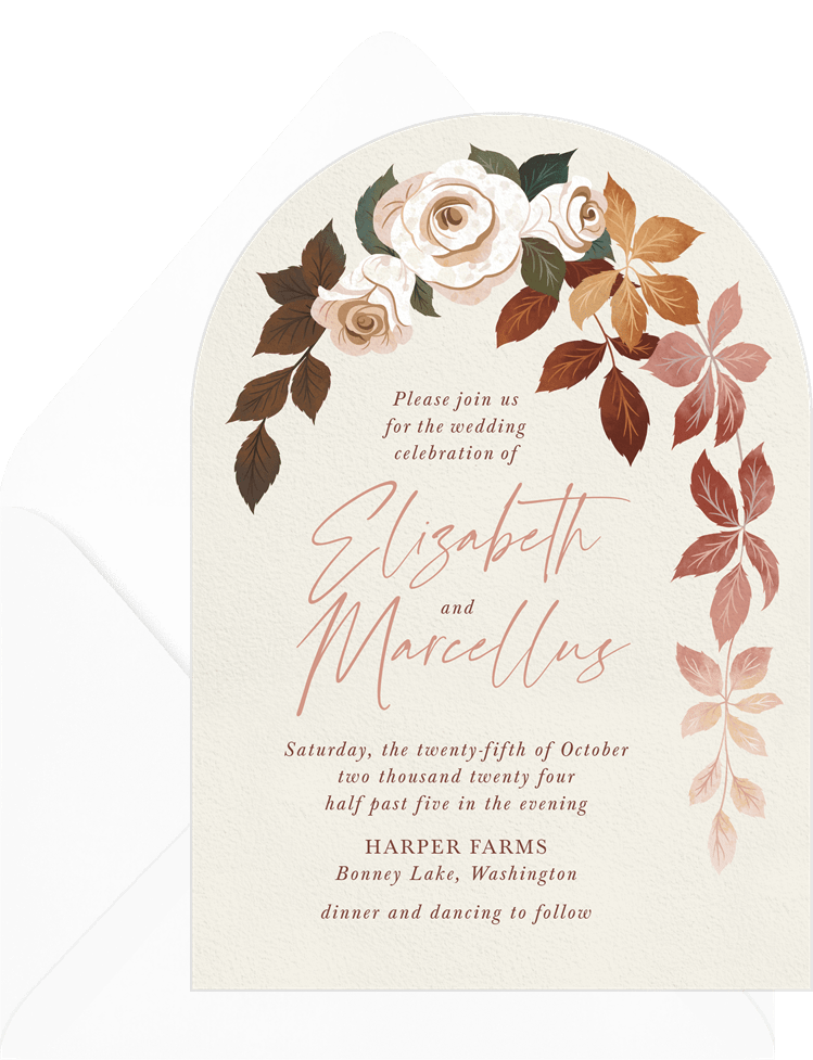 Autumn Arch Bouquet Invitations | Greenvelope.com
