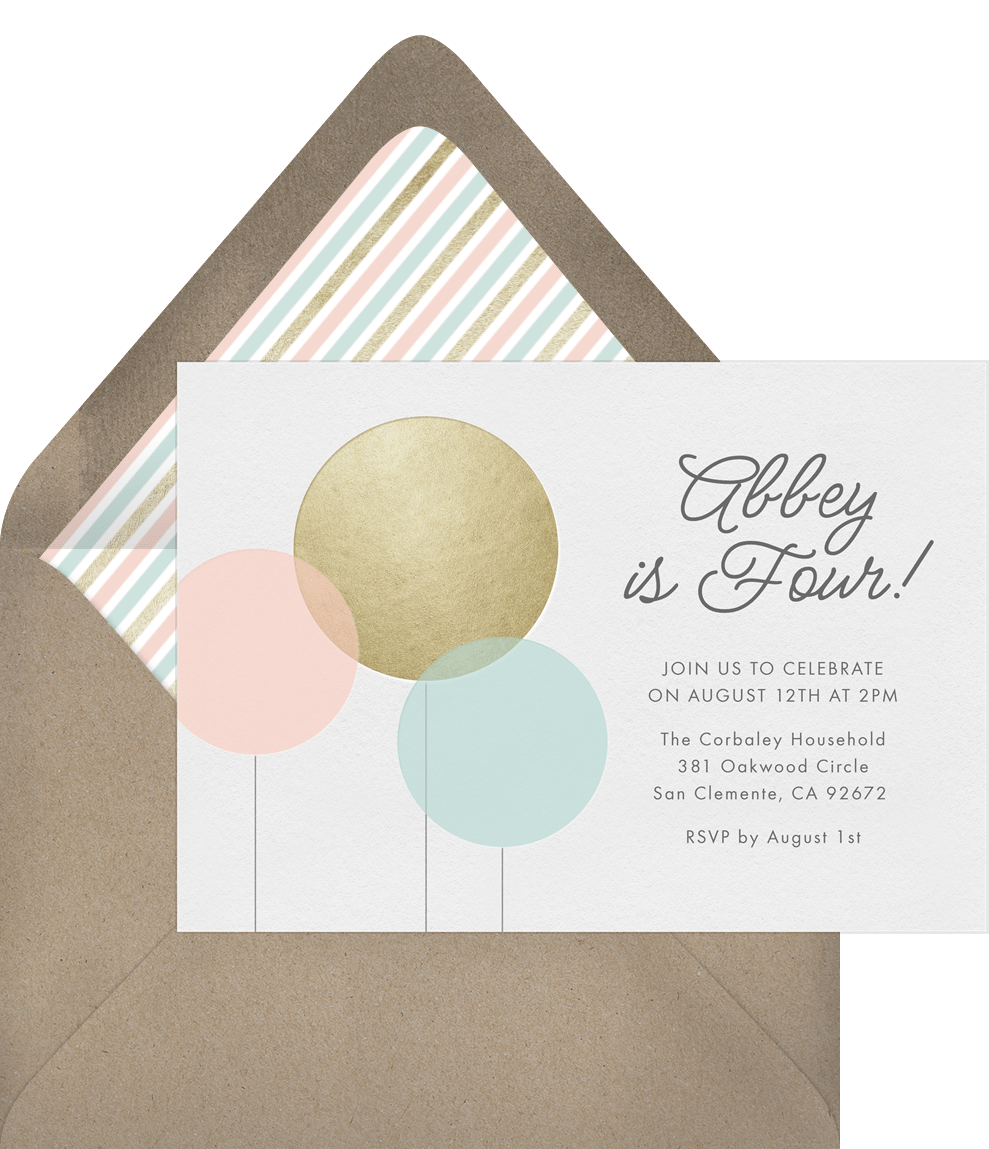 Baby Balloons Invitations | Greenvelope.com