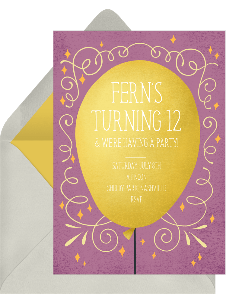 Balloon Filigree Invitations | Greenvelope.com