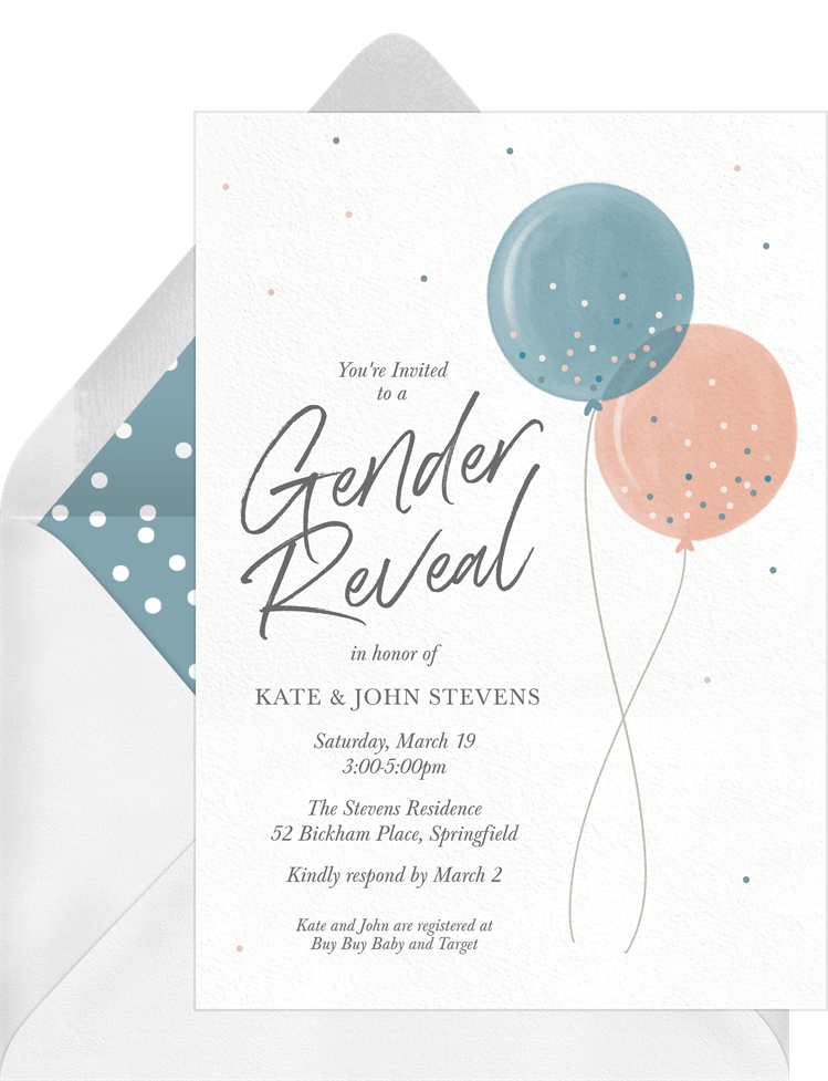 Balloon Reveal Invitations | Greenvelope.com