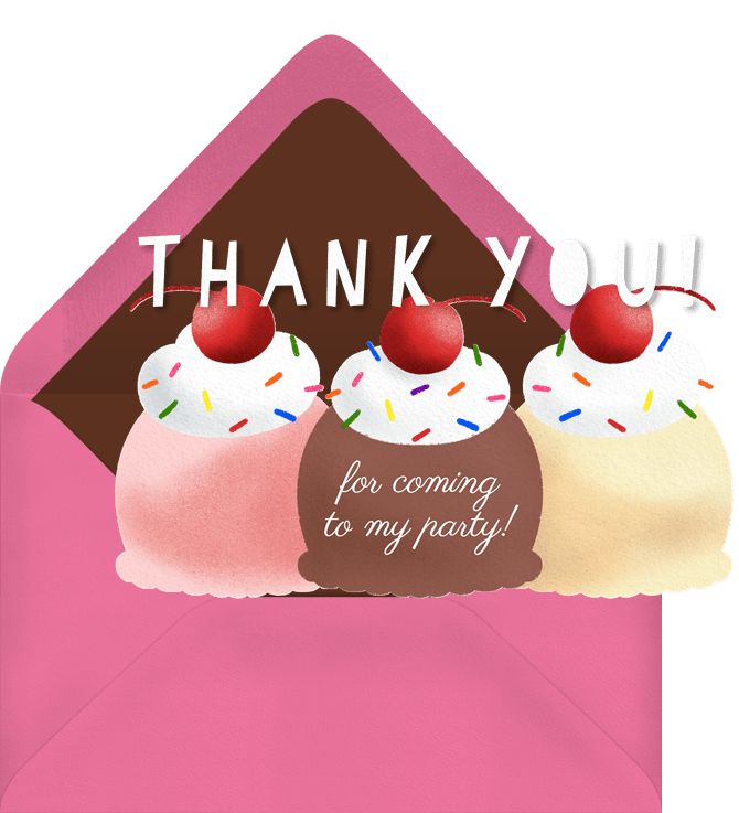 Banana Split Thank You Notes | Greenvelope.com