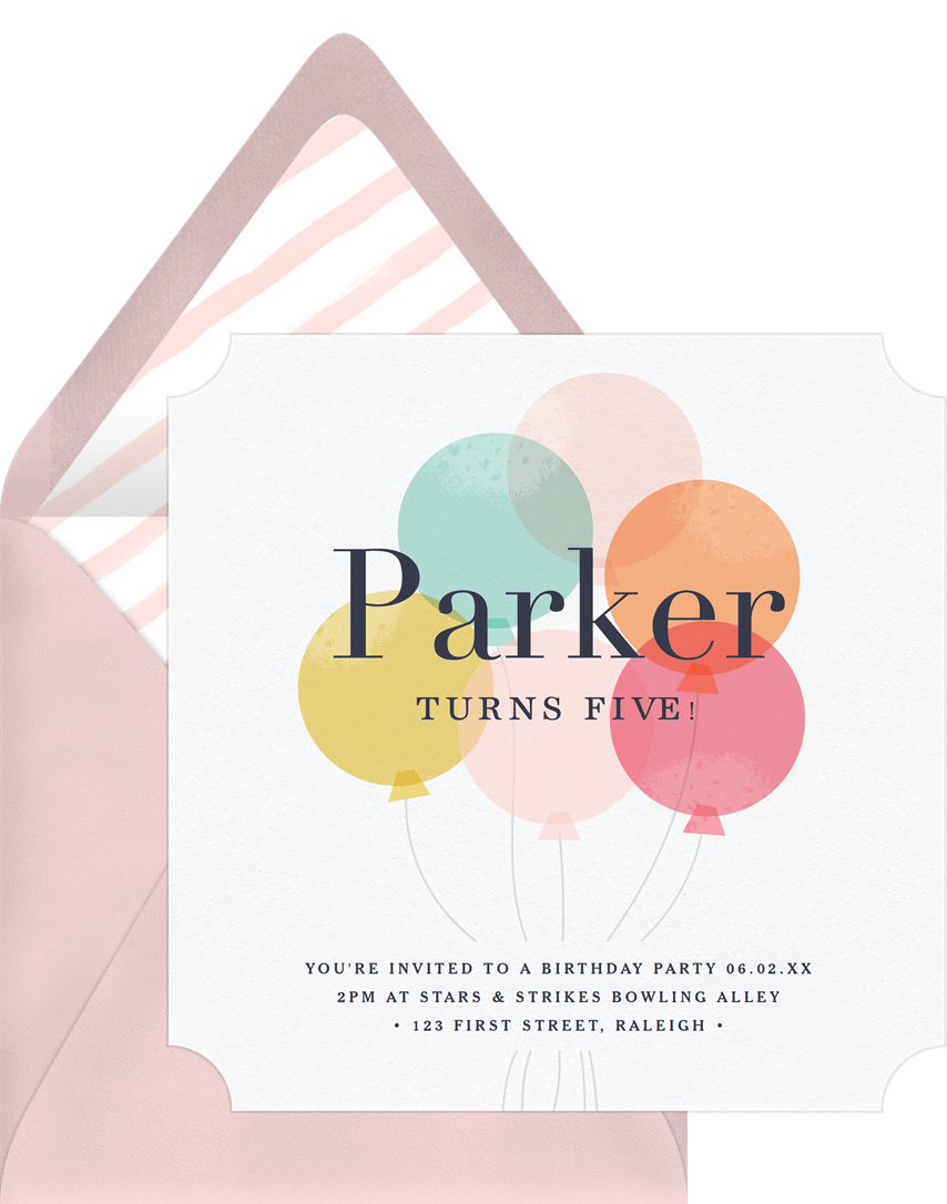 Big Balloon Bunch Invitations | Greenvelope.com