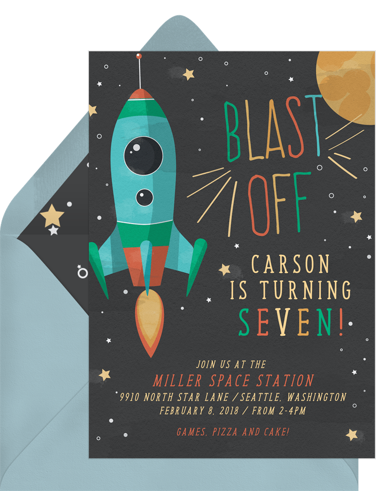 Blast Off Invitations | Greenvelope.com