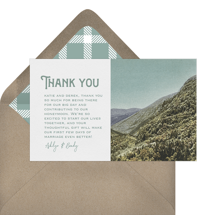 Blue Ridge Mountains Thank You Notes in Blue | Greenvelope.com