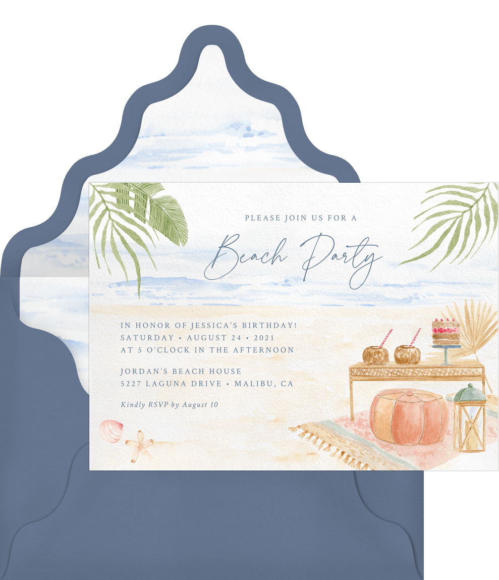 Boho Beach Party Invitations | Greenvelope.com