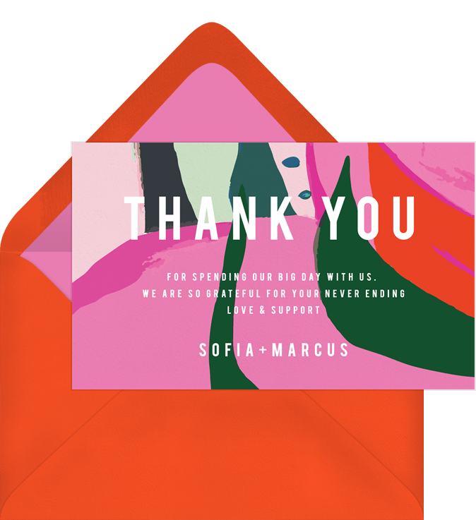 Bold Abstract Thank You Notes in Blue | Greenvelope.com