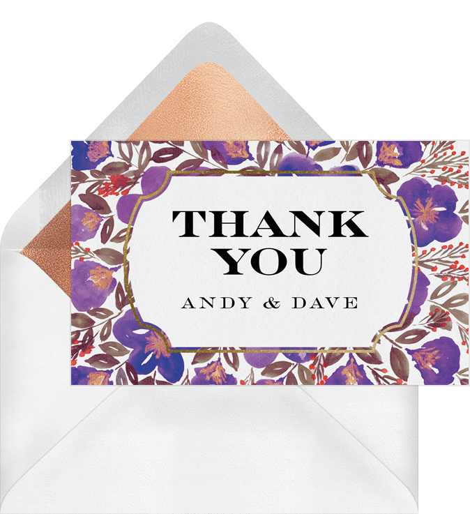 Bold Blossoms Border Thank You Notes | Greenvelope.com
