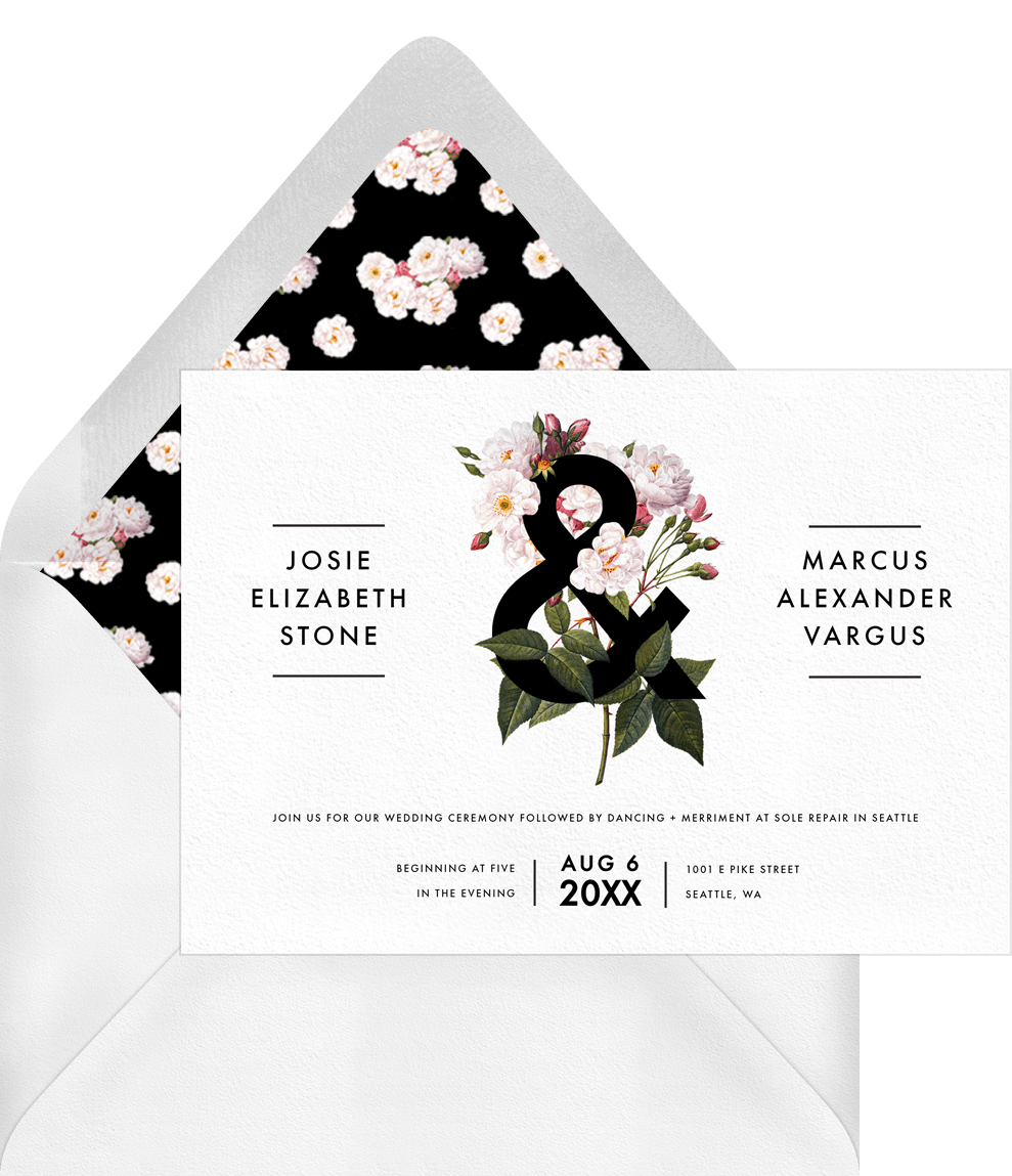 Bold Botanical Invitations in White | Greenvelope.com