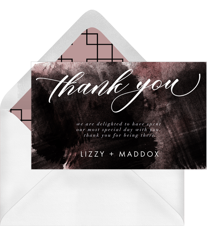 Bold Grid Thank You Notes in Black | Greenvelope.com