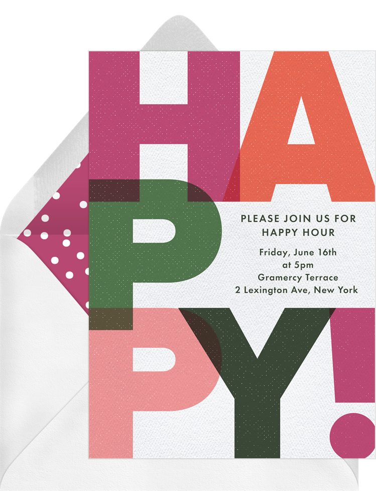 Bold Happy Invitations | Greenvelope.com