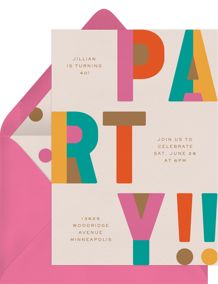 Bold Party Invitations | Greenvelope.com