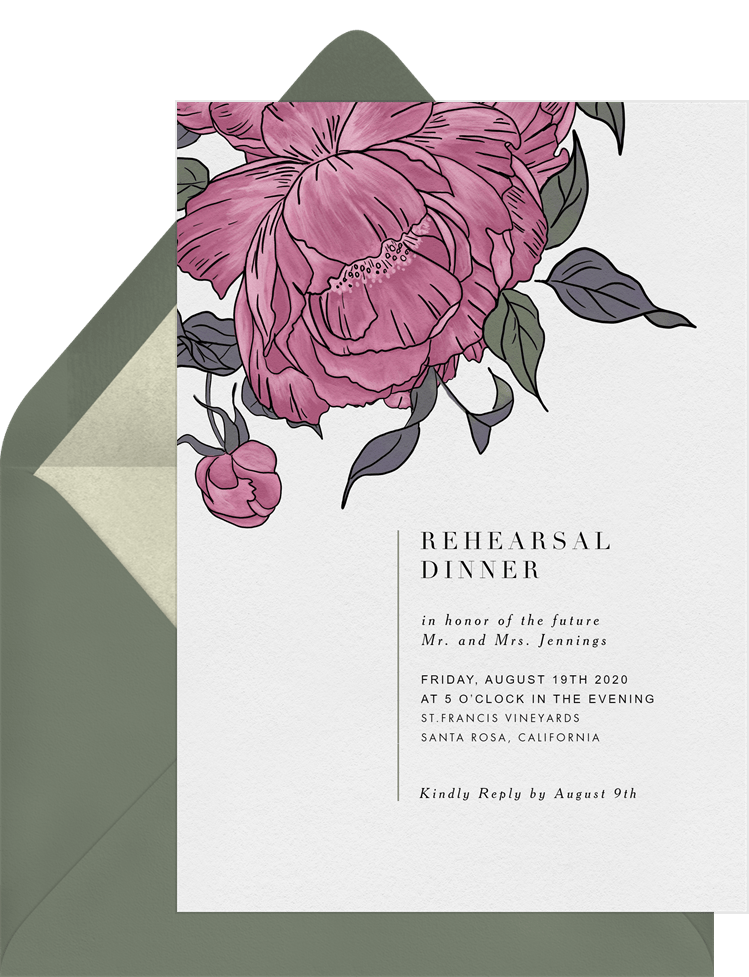 Bold Peony Invitations | Greenvelope.com
