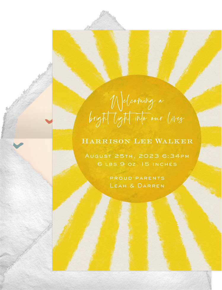 Bright Light Announcements | Greenvelope.com