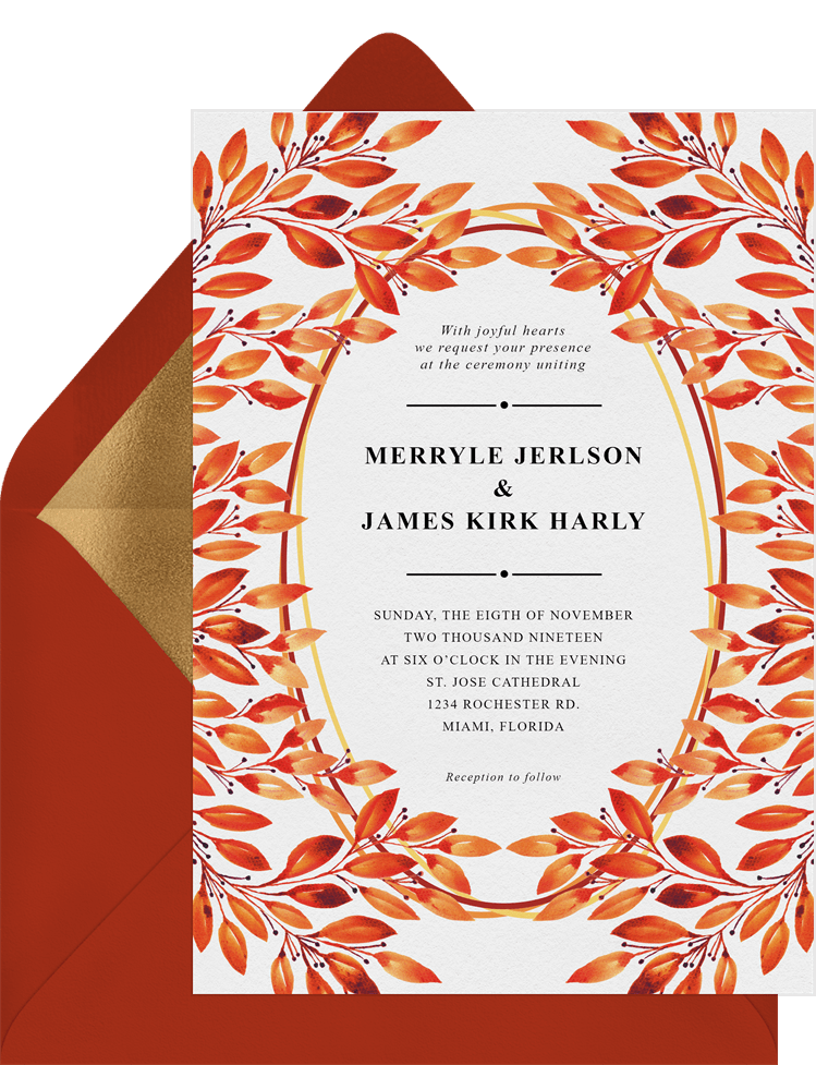 Brilliant Leaves Invitations | Greenvelope.com