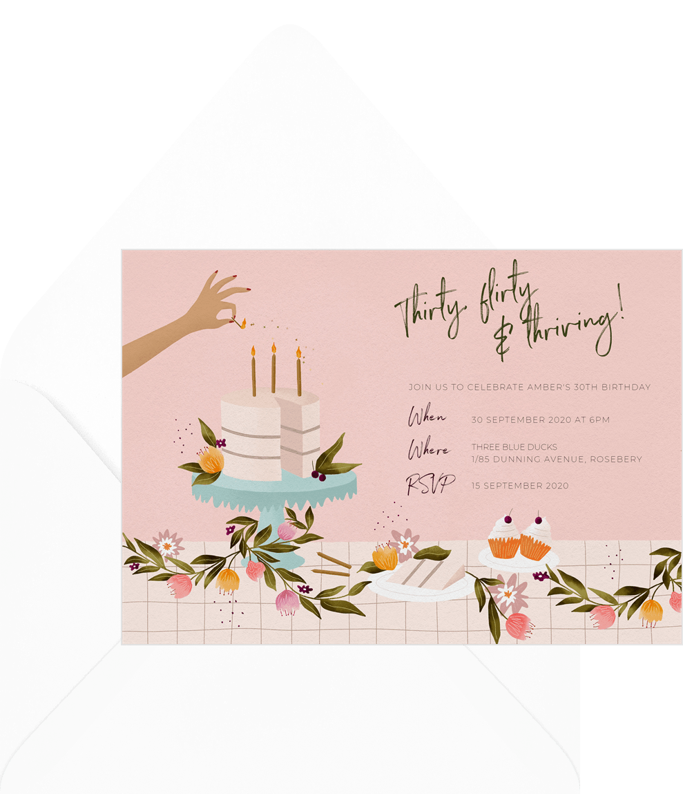 Cake And Flowers Invitations | Greenvelope.com