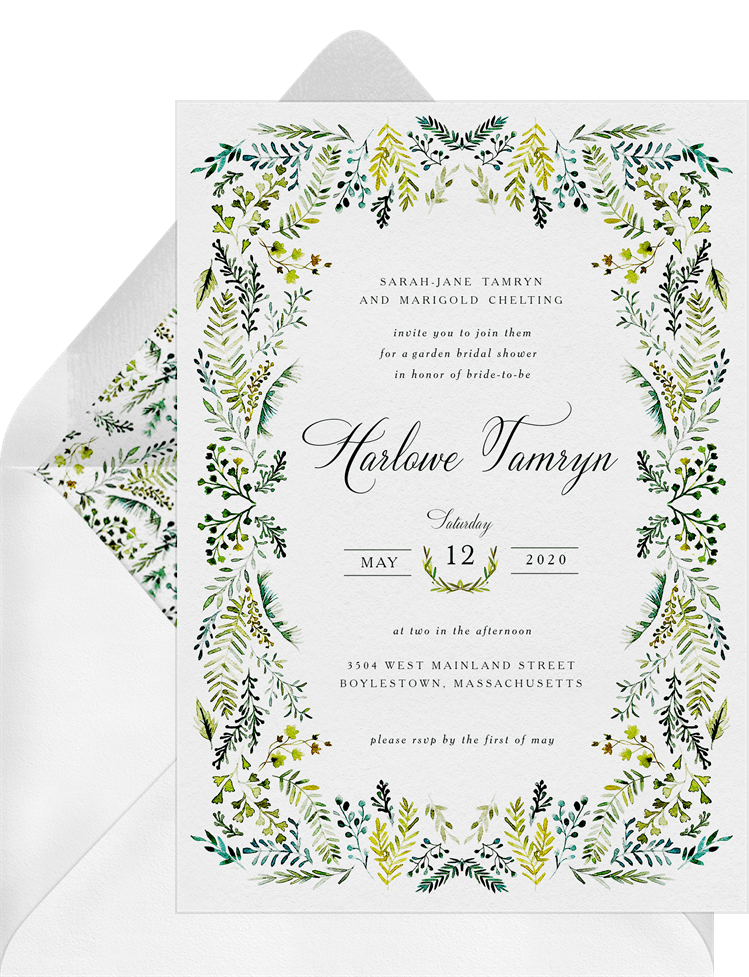 Cascading Greenery Invitations | Greenvelope.com