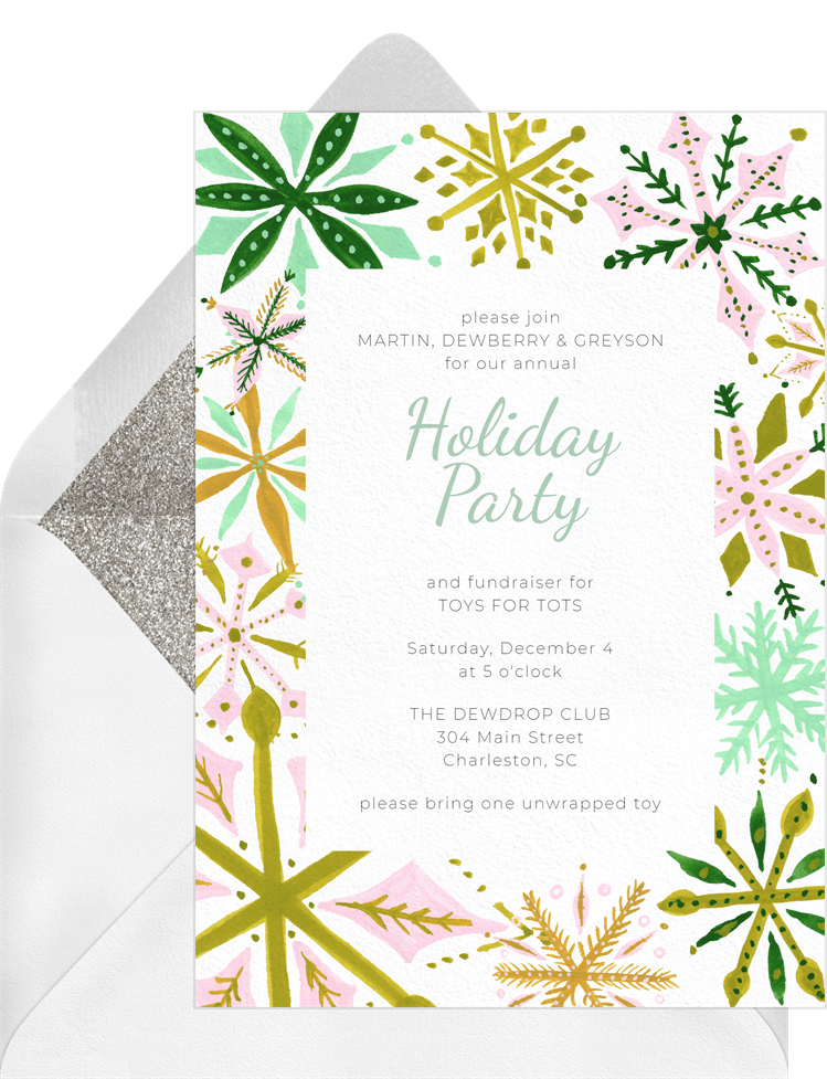 Charming Painted Snowflakes Invitations | Greenvelope.com