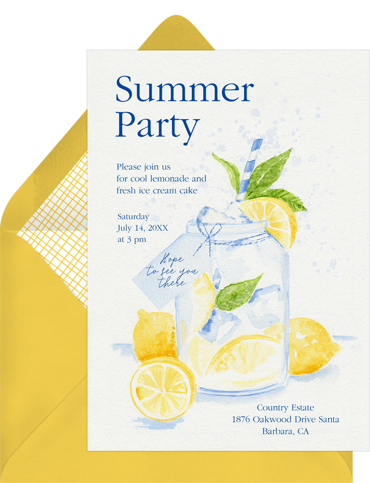 Classic Lemonade Cards | Greenvelope.com