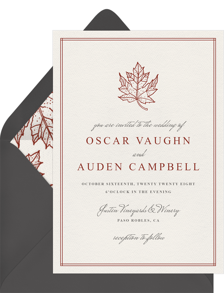 Classic Maple Leaf Invitations | Greenvelope.com