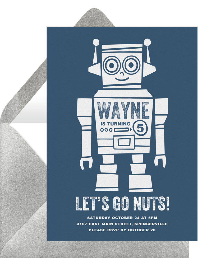 Classic Robot Invitations | Greenvelope.com