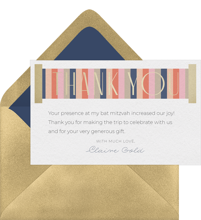 Color Block Scroll Thank You Notes | Greenvelope.com