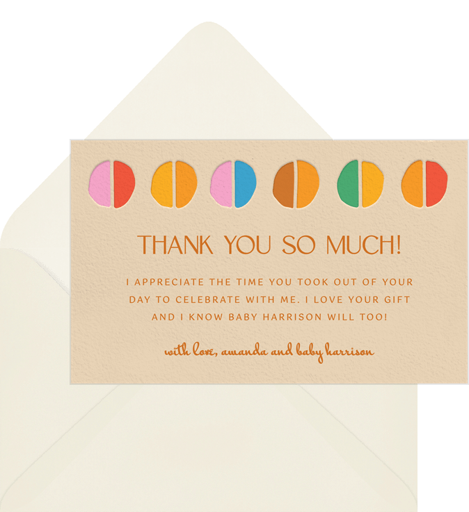 Colorful Half Circles Thank You Notes | Greenvelope.com