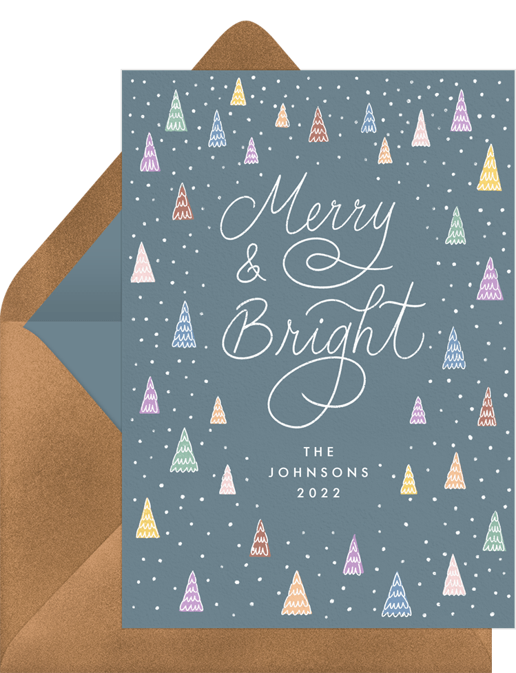 Colorful Pine Trees Cards | Greenvelope.com