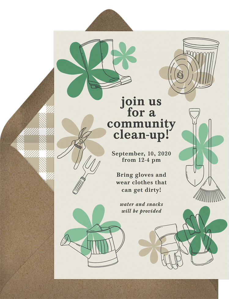 Community Clean-Up Announcements | Greenvelope.com
