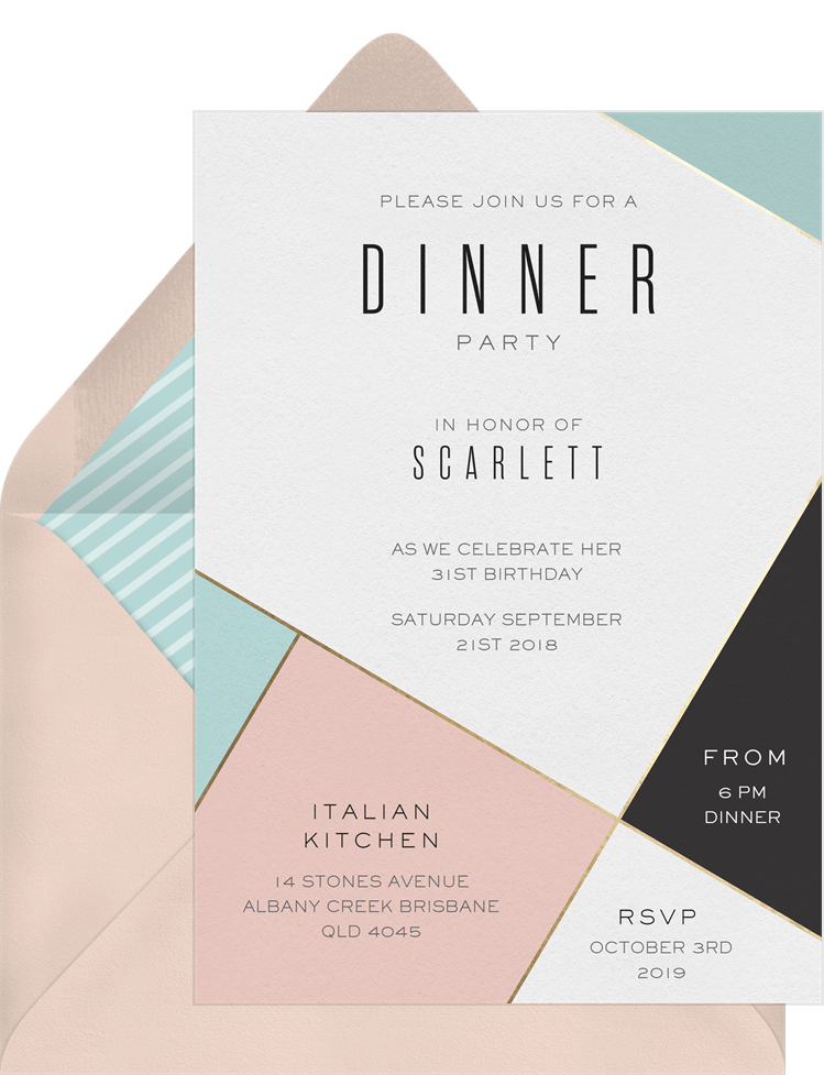 Contemporary Chic Invitations in Pink | Greenvelope.com