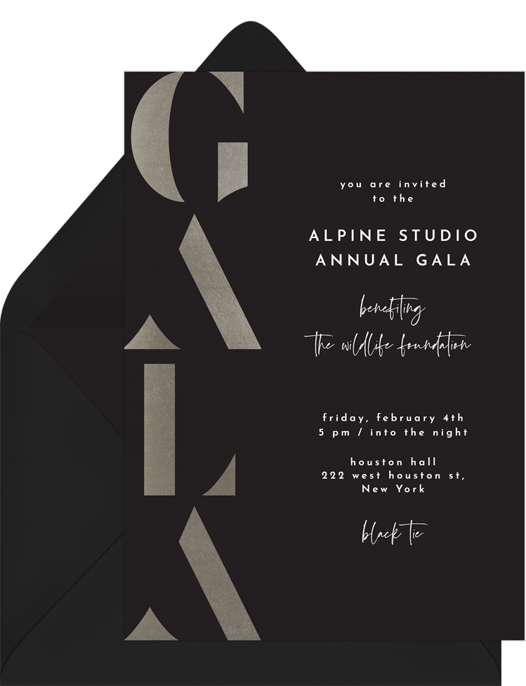 Contemporary Gala Invitations | Greenvelope.com