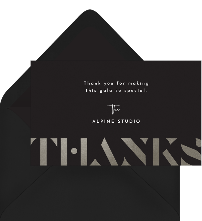 Contemporary Gala Thank You Notes | Greenvelope.com