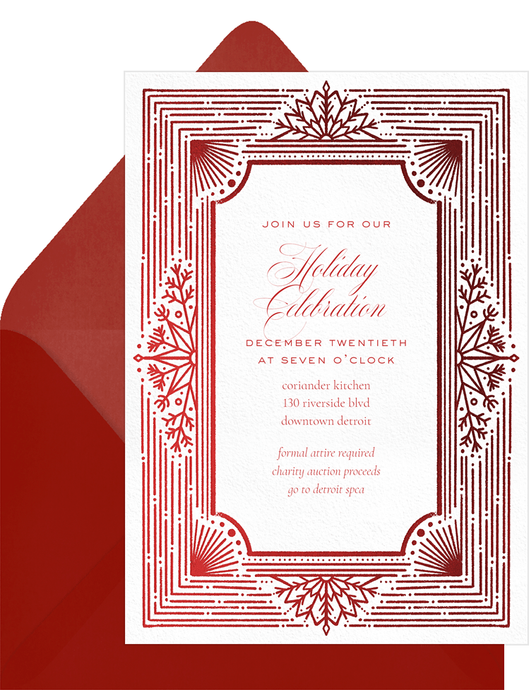 Deco Holiday Invitations | Greenvelope.com