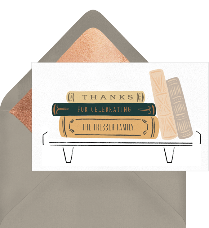 Decorative Library Thank You Notes in Creme | Greenvelope.com