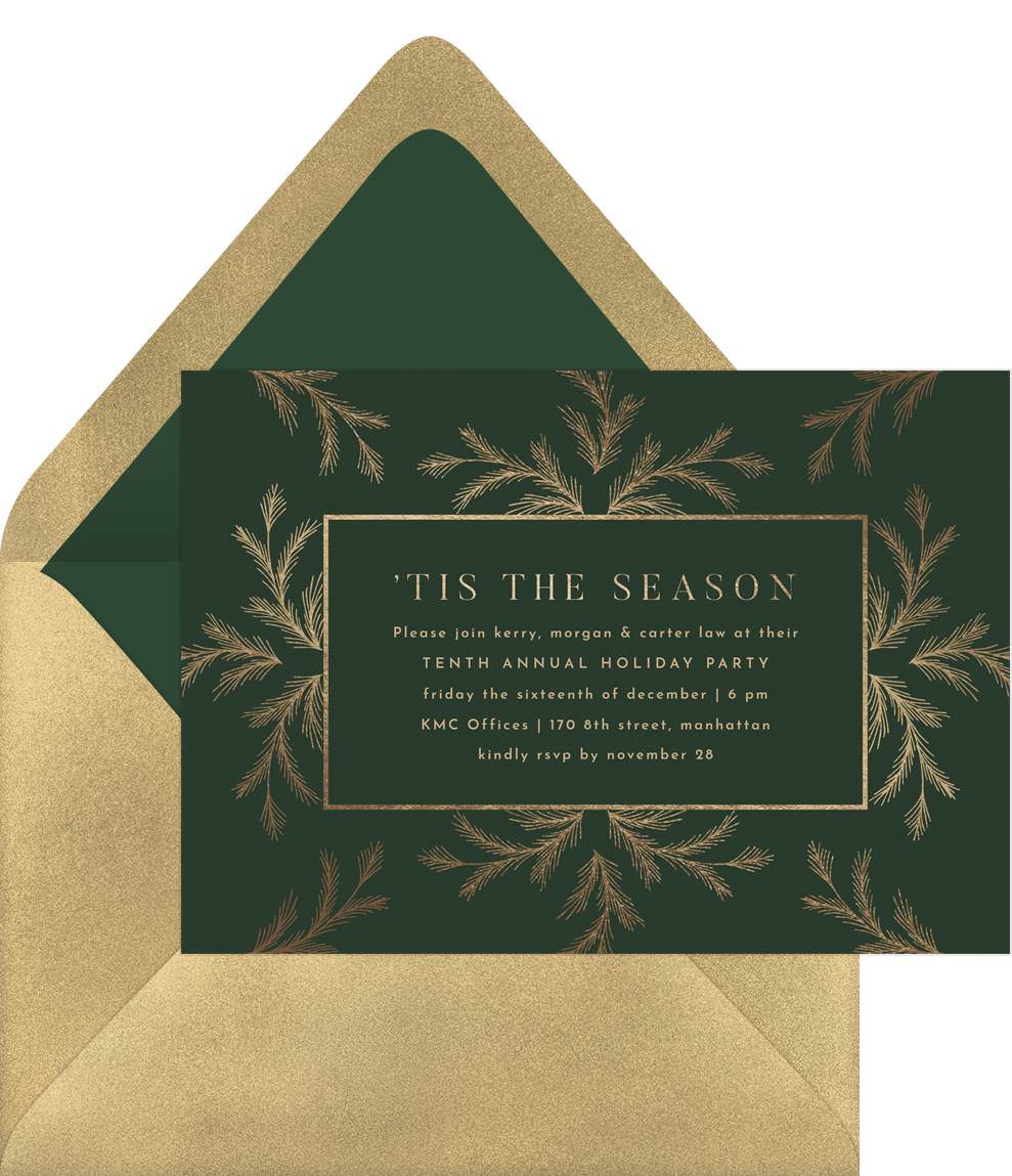 Delicate Gilded Pine Invitations | Greenvelope.com