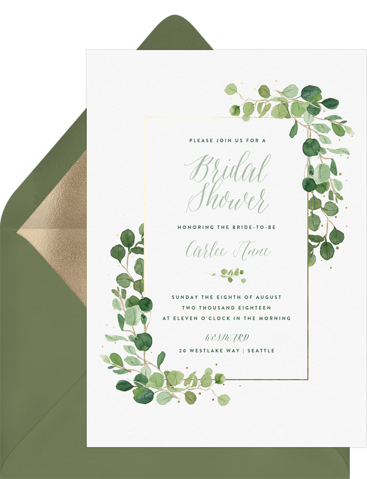 Delicate Greenery Invitations | Greenvelope.com