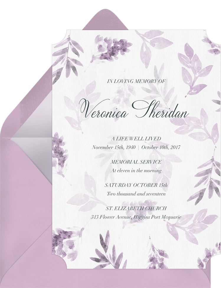 Delicate Leaves Invitations in Blue | Greenvelope.com