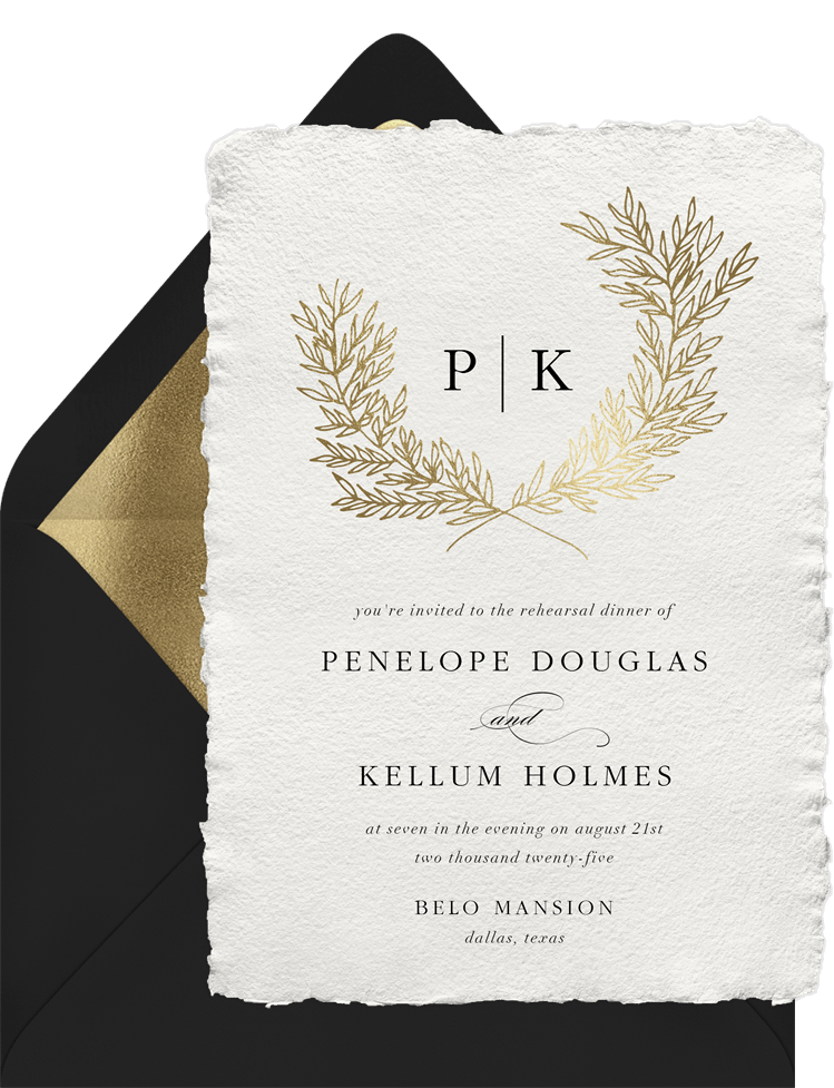 Distinguished Monogram Invitations | Greenvelope.com