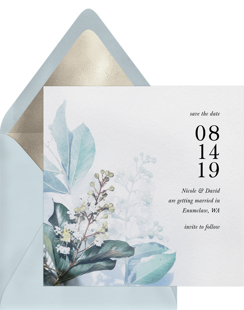 Dreamy Flora Save The Dates | Greenvelope.com