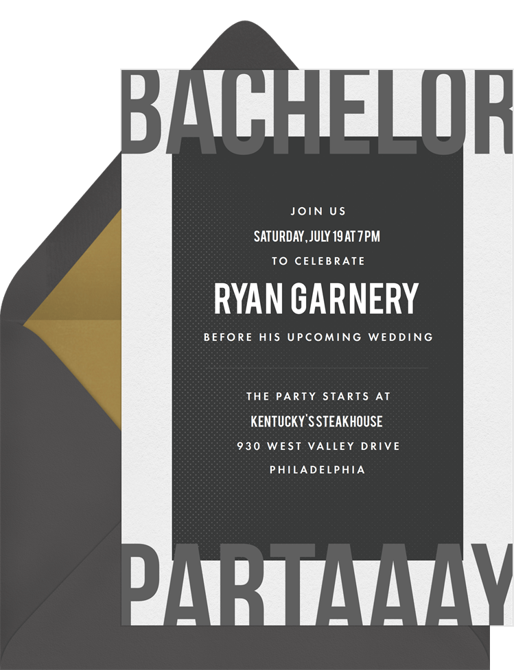 Edgy Bachelor Invitations | Greenvelope.com