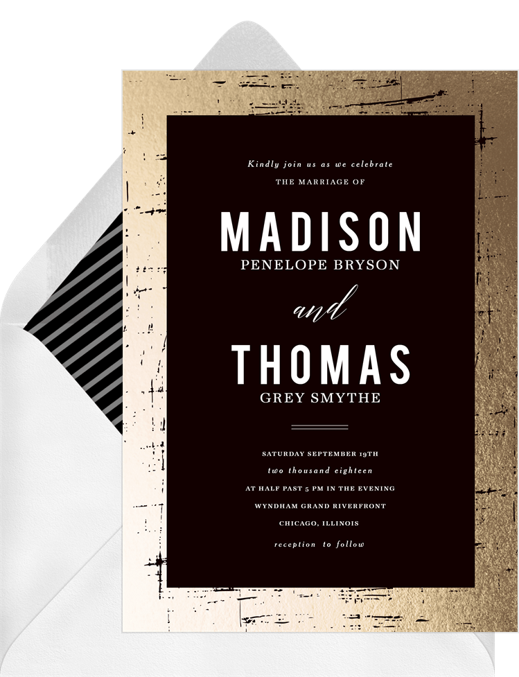 Edgy Foil Frame Invitations | Greenvelope.com